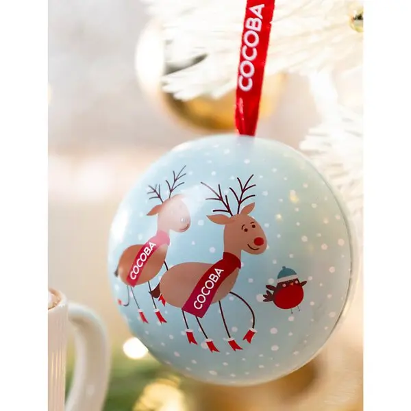 COCOBA Hot Chocolate Bombe Christmas Bauble 50g