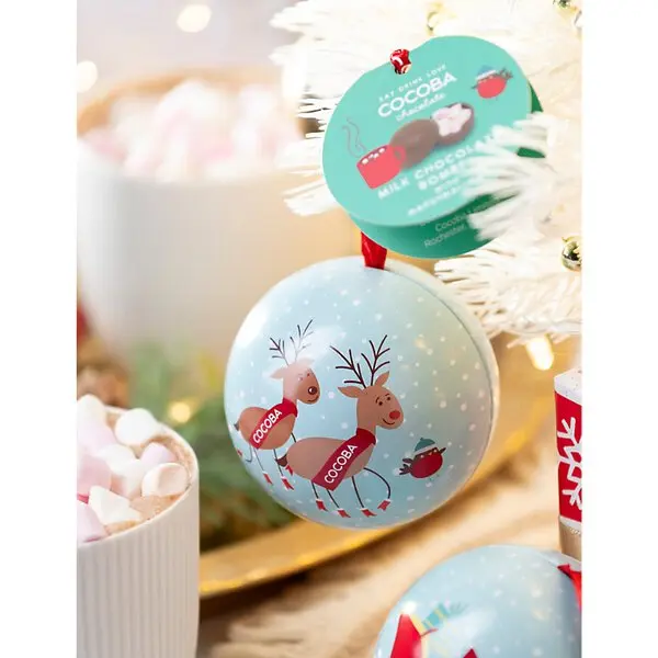 COCOBA Hot Chocolate Bombe Christmas Bauble 50g