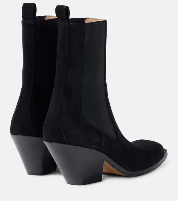 Khaite Austin Suede Ankle Boots - Black