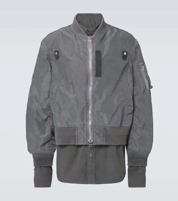 Sacai Ripstop-trimmed Twill Bomber Jacket