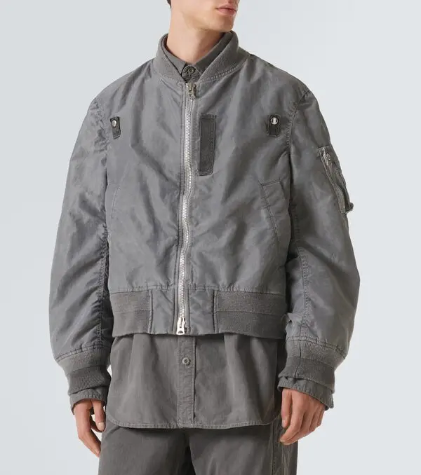 Sacai Ripstop-trimmed Twill Bomber Jacket