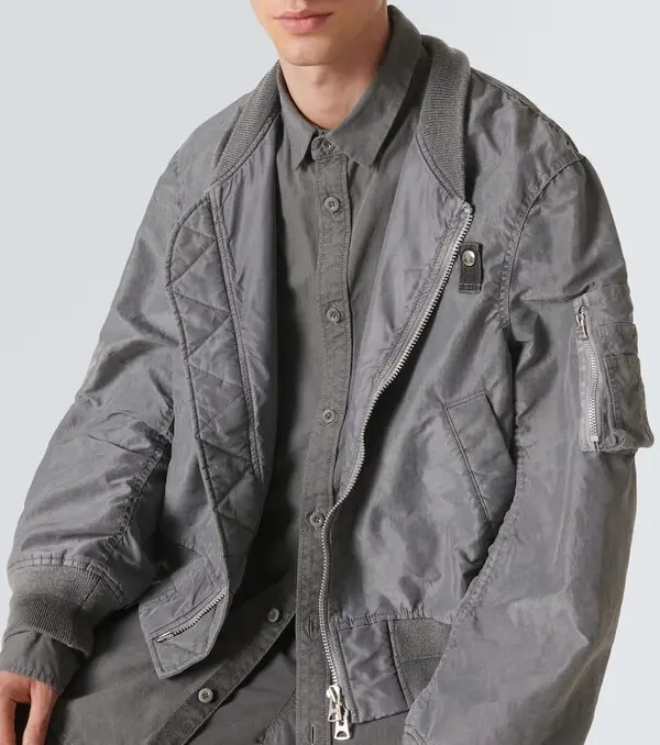 Sacai Ripstop-trimmed Twill Bomber Jacket