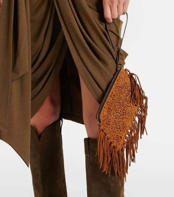 Isabel Marant Fringed Suede Clutch