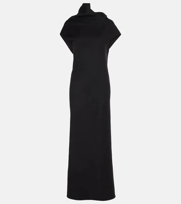 THE ROW Kamil Paneled Cashmere Gown - Black