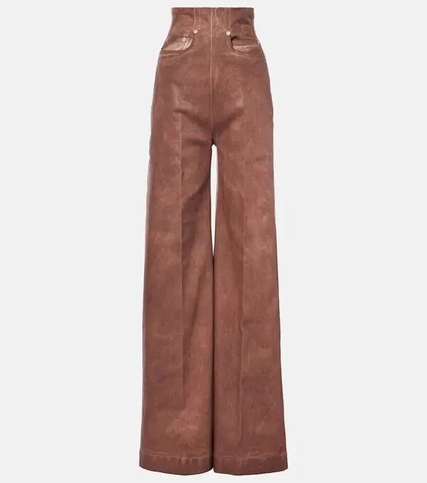 Rick Owens Dirt Cooper High-rise Wide-leg Jeans - Orange