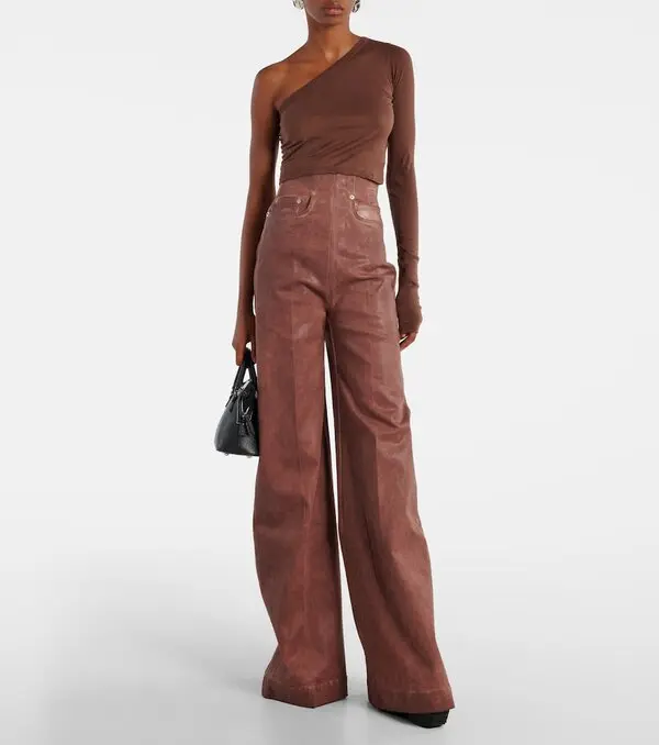 Rick Owens Dirt Cooper High-rise Wide-leg Jeans - Orange