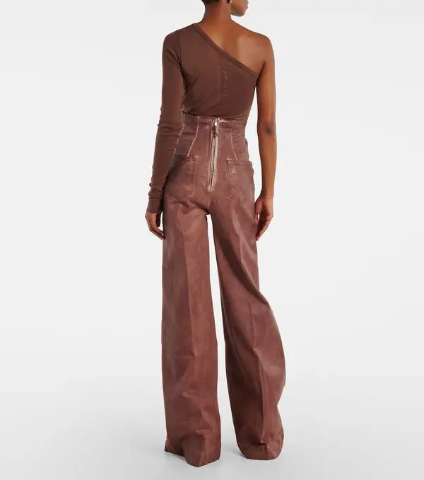 Rick Owens Dirt Cooper High-rise Wide-leg Jeans - Orange