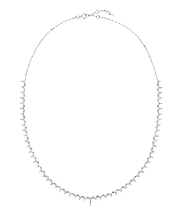 PERSEE 18kt White Gold Diamond Tennis Necklace - Silver