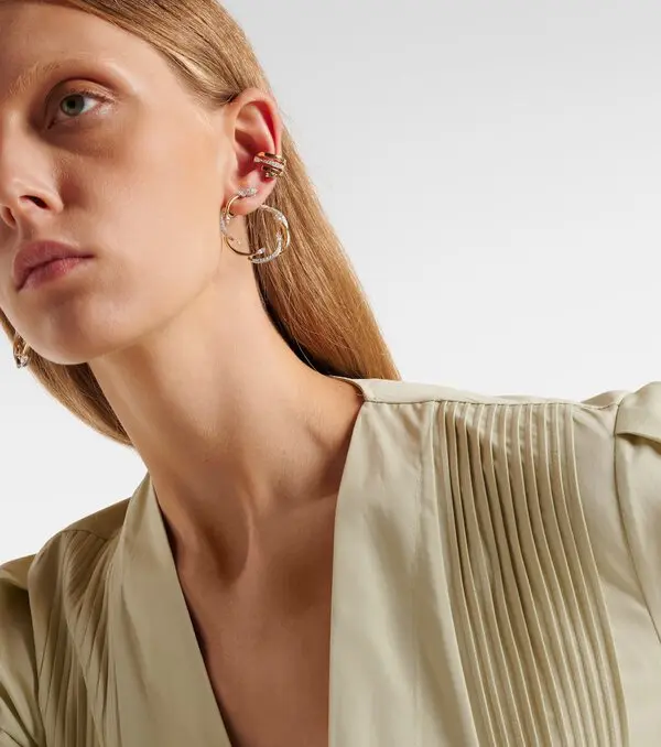 Yeprem En Strada 18kt Yellow And White Diamond Hoop Earrings