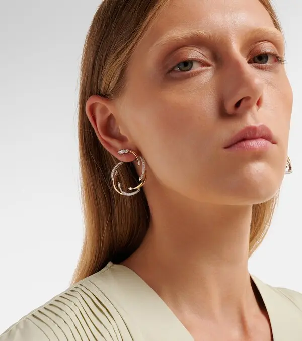 Yeprem En Strada 18kt Yellow And White Diamond Hoop Earrings