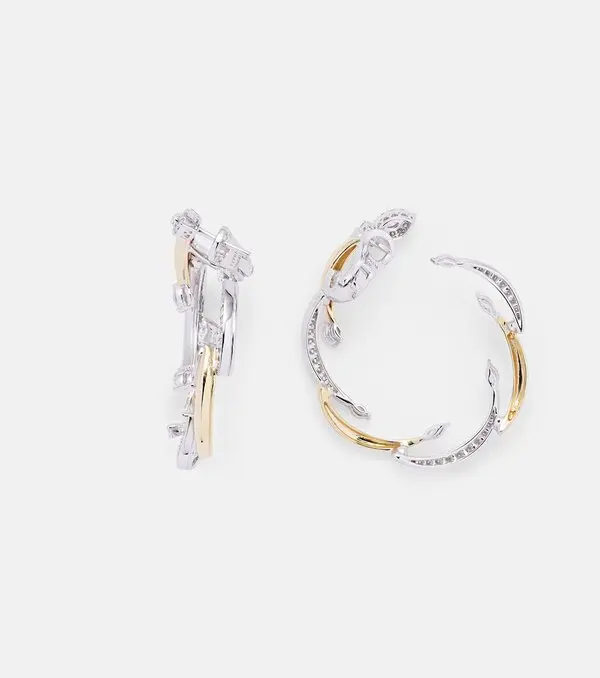 Yeprem En Strada 18kt Yellow And White Diamond Hoop Earrings