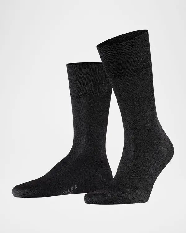 Falke Tiago Cotton-stretch Crew Socks - Black