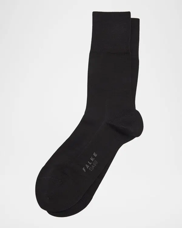 Falke Tiago Cotton-stretch Crew Socks - Black