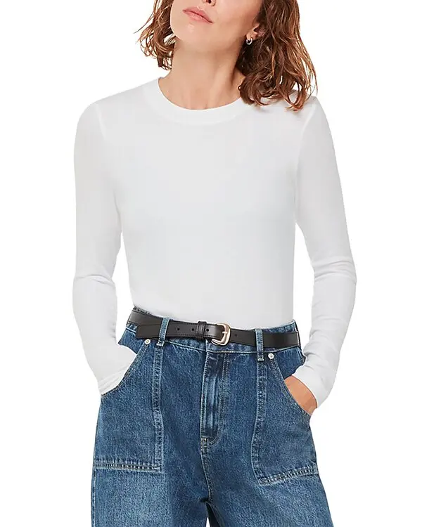 Whistles Essentials Ribbed Crewneck Top
