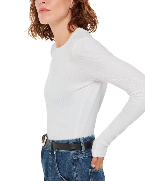 Whistles Essentials Ribbed Crewneck Top