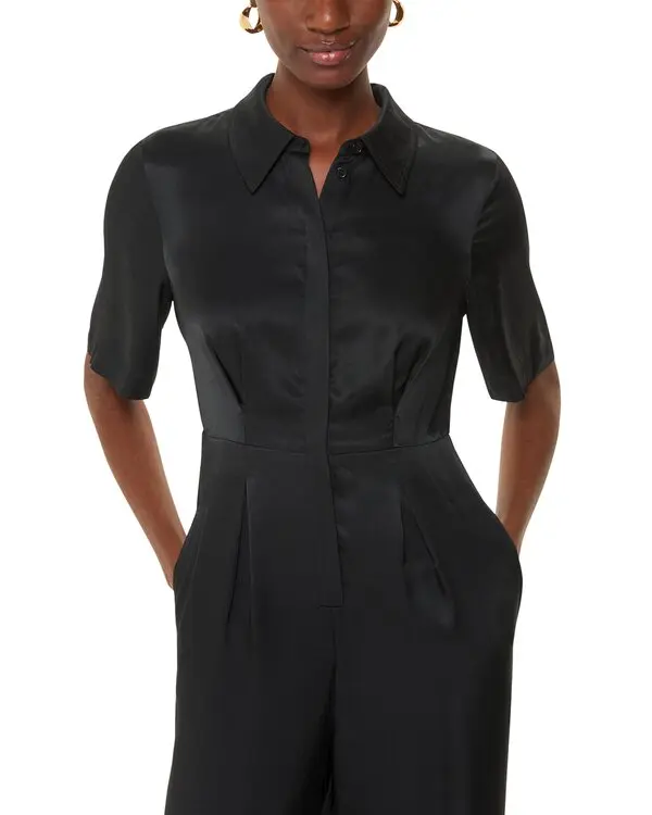 Whistles Edina Pleated Jumpsuit - Black