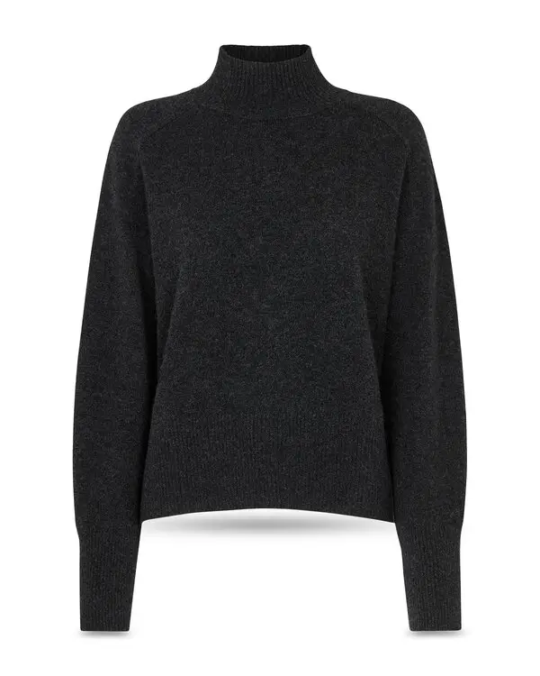 Whistles Cashmere Funnel Neck Sweater - Dark Grey