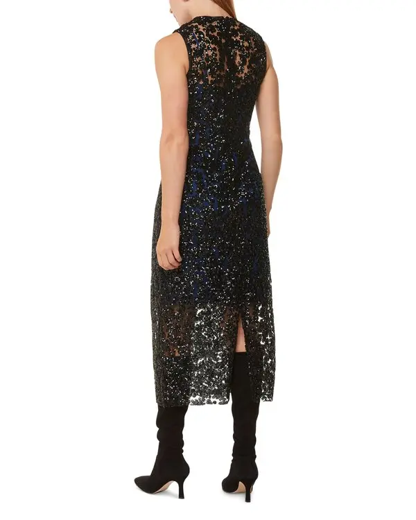 Whistles Lyra Floral Sequin Midi Dress