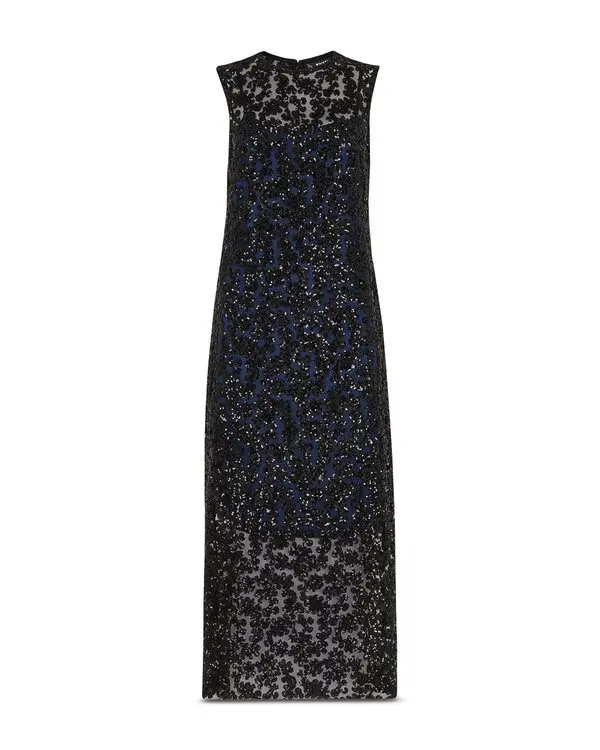 Whistles Lyra Floral Sequin Midi Dress