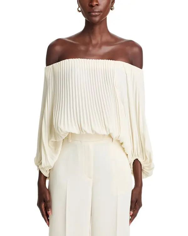 A.L.C. Sienna Off-the-shoulder Top - Whisper White