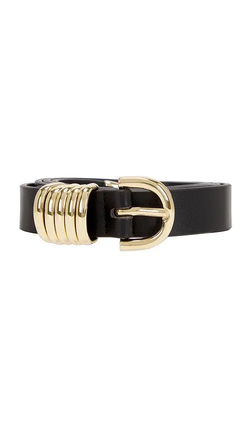 Good American Black Faux Leather Belt with Gold Turn-Lock Accent L/XL or smaller Good American | Accessories | Good American Black Western  main image 2