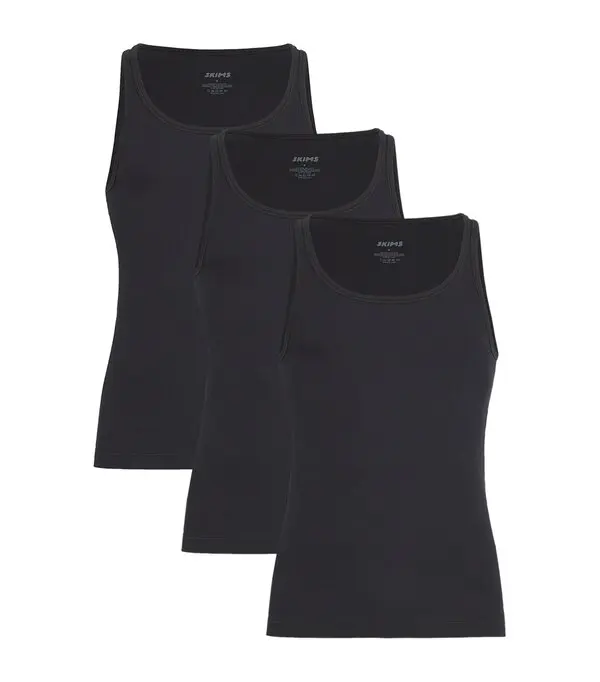 SKIMS Cotton Ribbed Tank Tops - Black