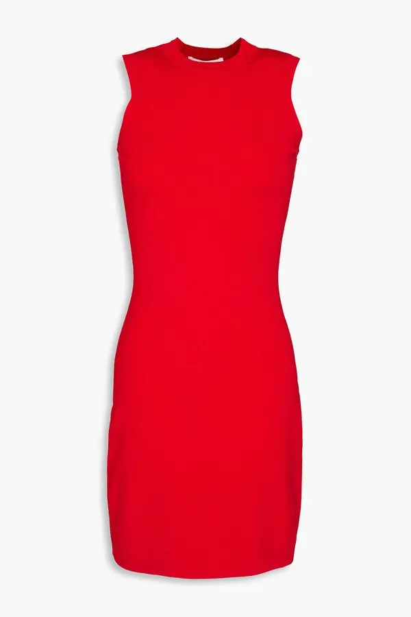green emerald velvet dress Sleeveless Fitted T-Shirt Dress by Victoria Beckham