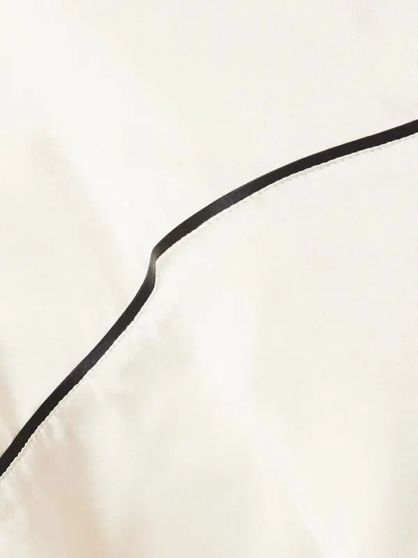 Kiki De Montparnasse Piped Silk-charmeuse Wide-leg Pants