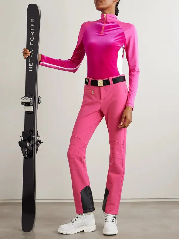 Bogner Milu Stretch-velour And Shell Turtleneck Top