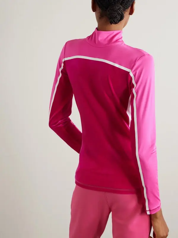Bogner Milu Stretch-velour And Shell Turtleneck Top