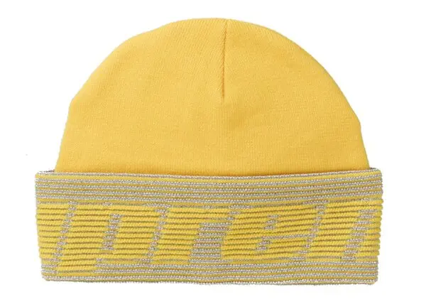 Supreme Reflective Jacquard Beanie - Mustard