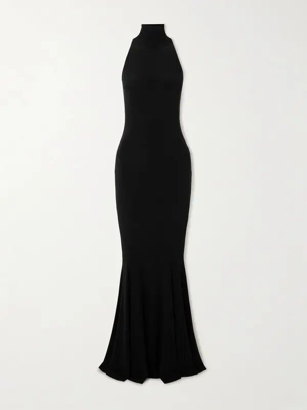 Norma Kamali Stretch-jersey Halterneck Gown