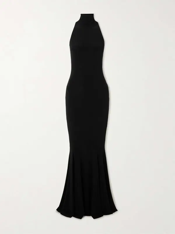 Norma Kamali Stretch-jersey Halterneck Gown