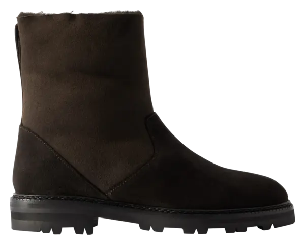 Manolo Blahnik Tomosa Shearling-lined Ankle Boots - Brown