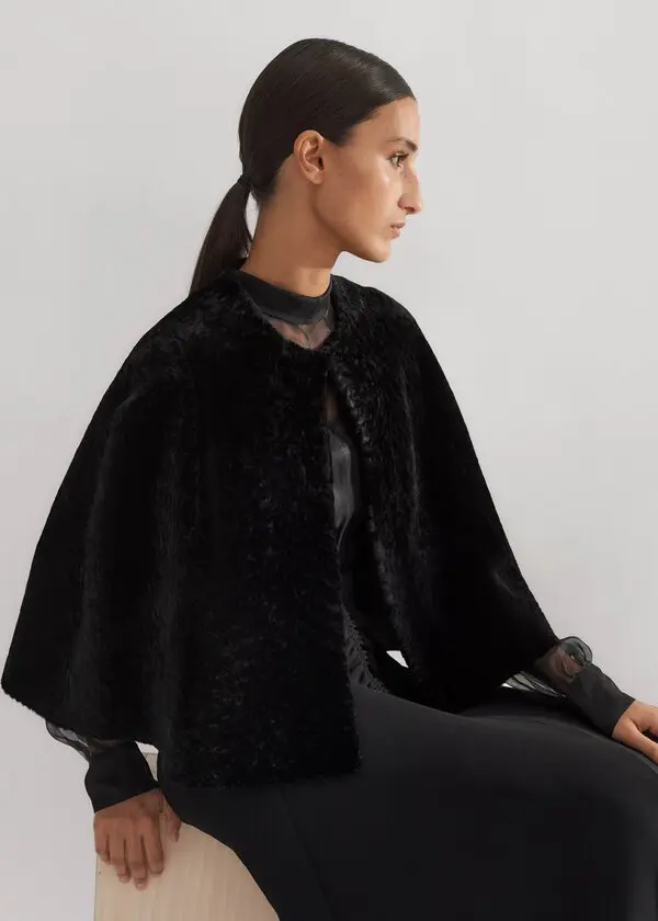 ME+EM Luxe Shearling Cape