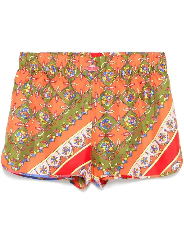 Emilio Pucci Festa-print Silk Shorts