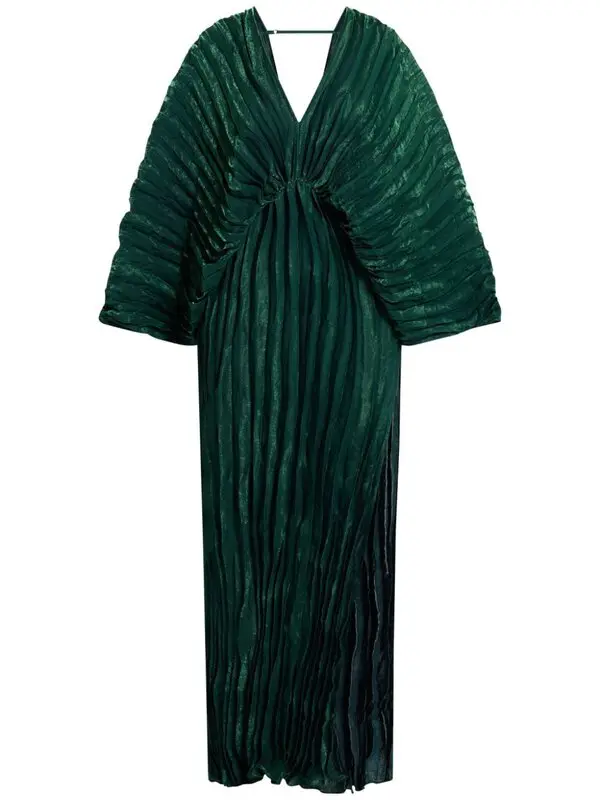L'IDEE Pleated Maxi Dress - Green
