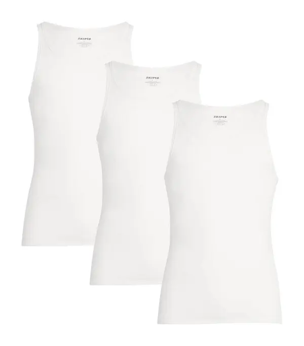 SKIMS Cotton Ribbed Tank Tops - White
