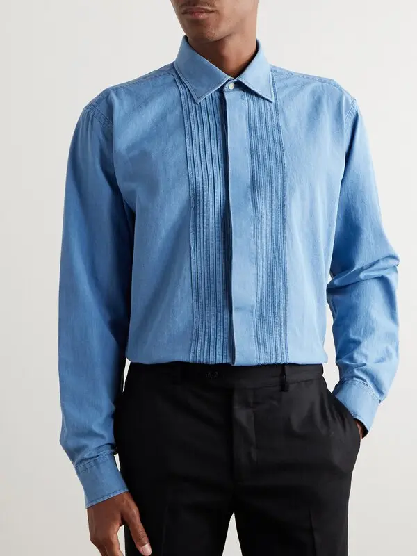 FAVOURBROOK Bib-front Cotton-chambray Shirt