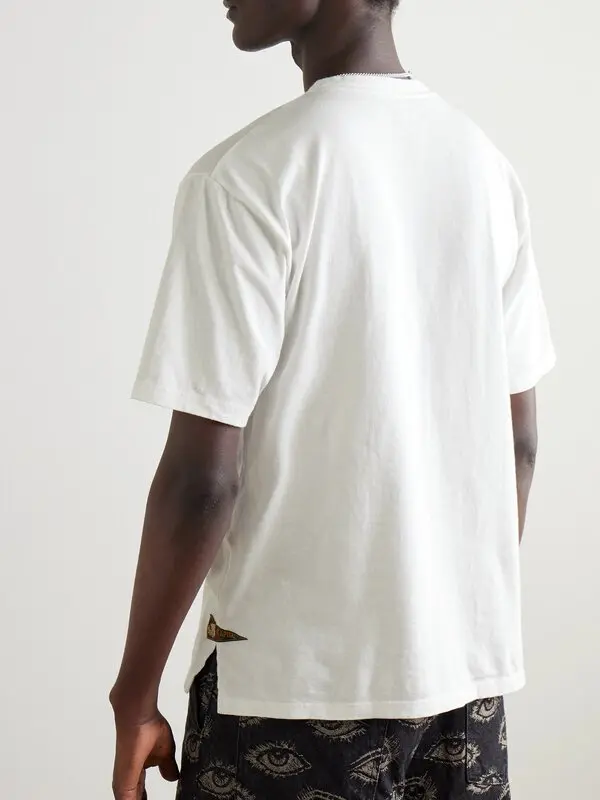 Kapital Logo-appliquéd Cotton-jersey T-shirt