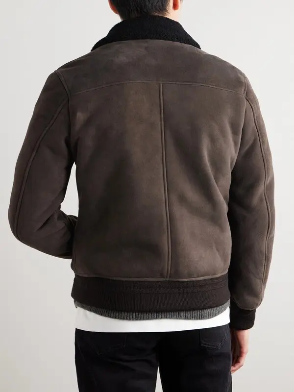 Valstar Shearling Bomber Jacket In Brown 50% Off Editorialist