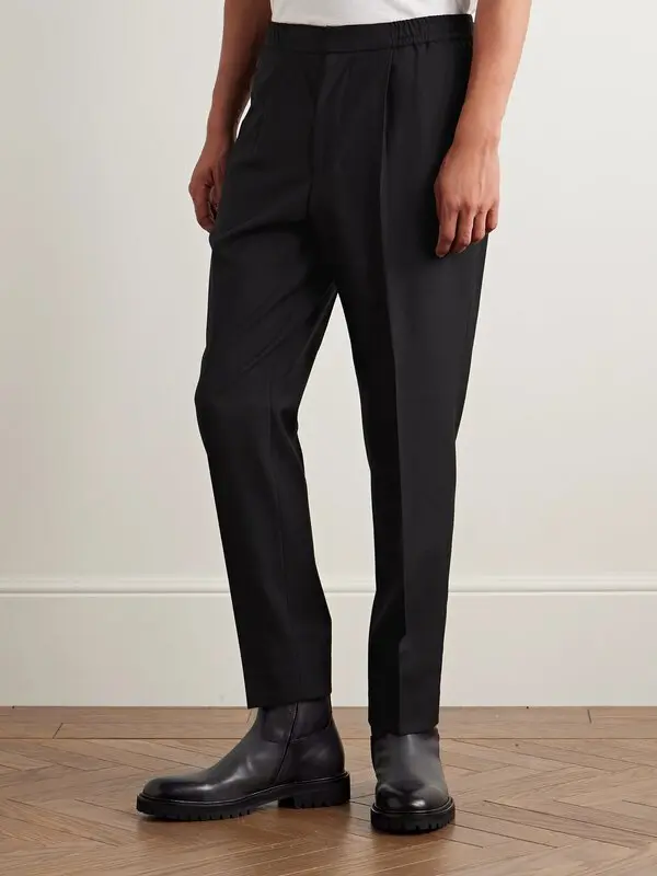 Officine Générale Drew Tapered Pleated Wool Trousers
