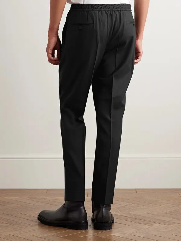 Officine Générale Drew Tapered Pleated Wool Trousers