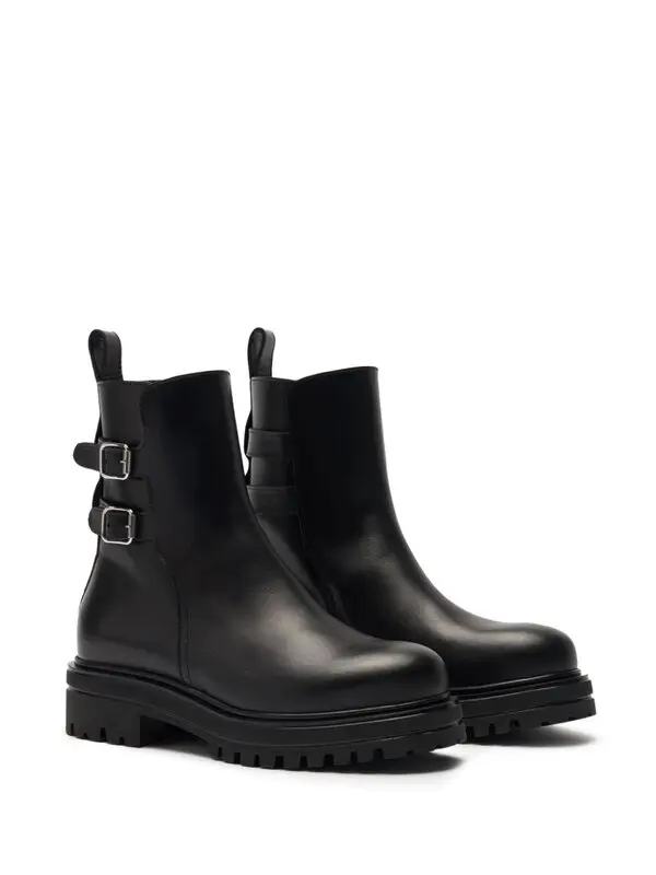 SCAROSSO Leather Biker Boots