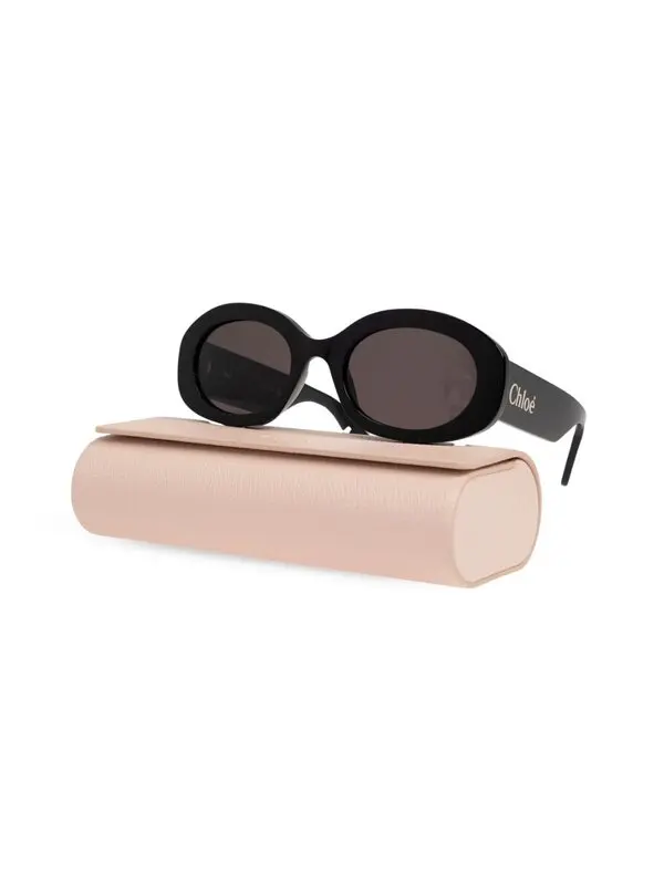 Chloé Oval-frame Recycled-acetate Sunglasses - Black
