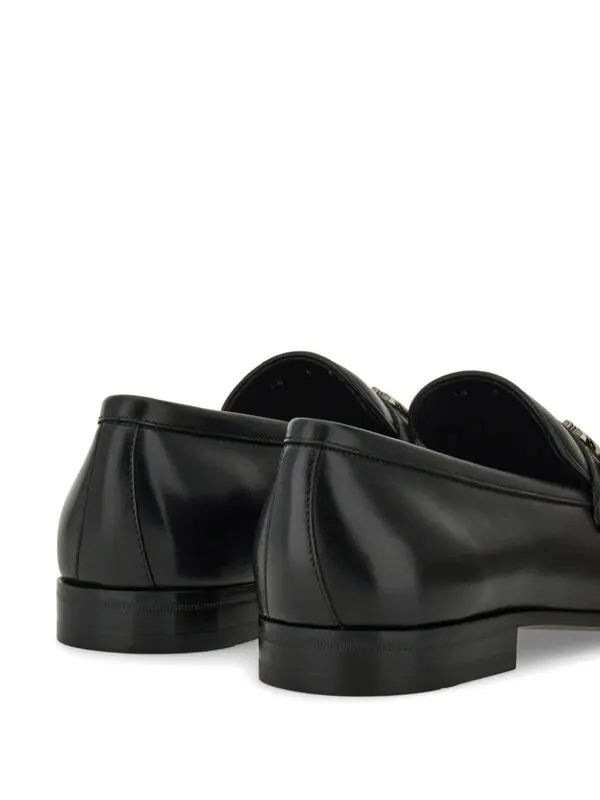 FERRAGAMO Gancini-plaque Loafers - Black