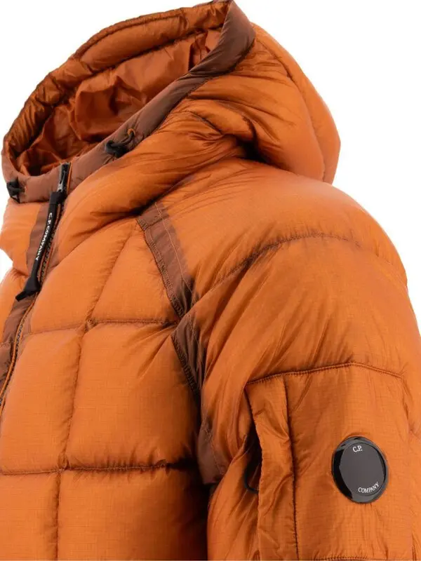 C.P. Company D. D. Shell Hooded Down Jacket - Orange | Editorialist