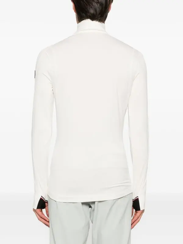 Moncler Short-Zip Performance Top In White | Editorialist