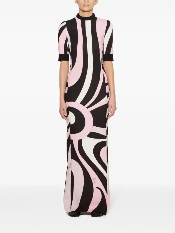 Emilio Pucci Abstract-pattern Print Maxi Dress