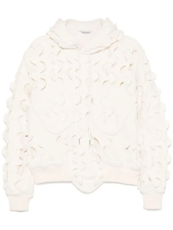 JUNTAE KIM Laser-slashed Fleece Hoodie